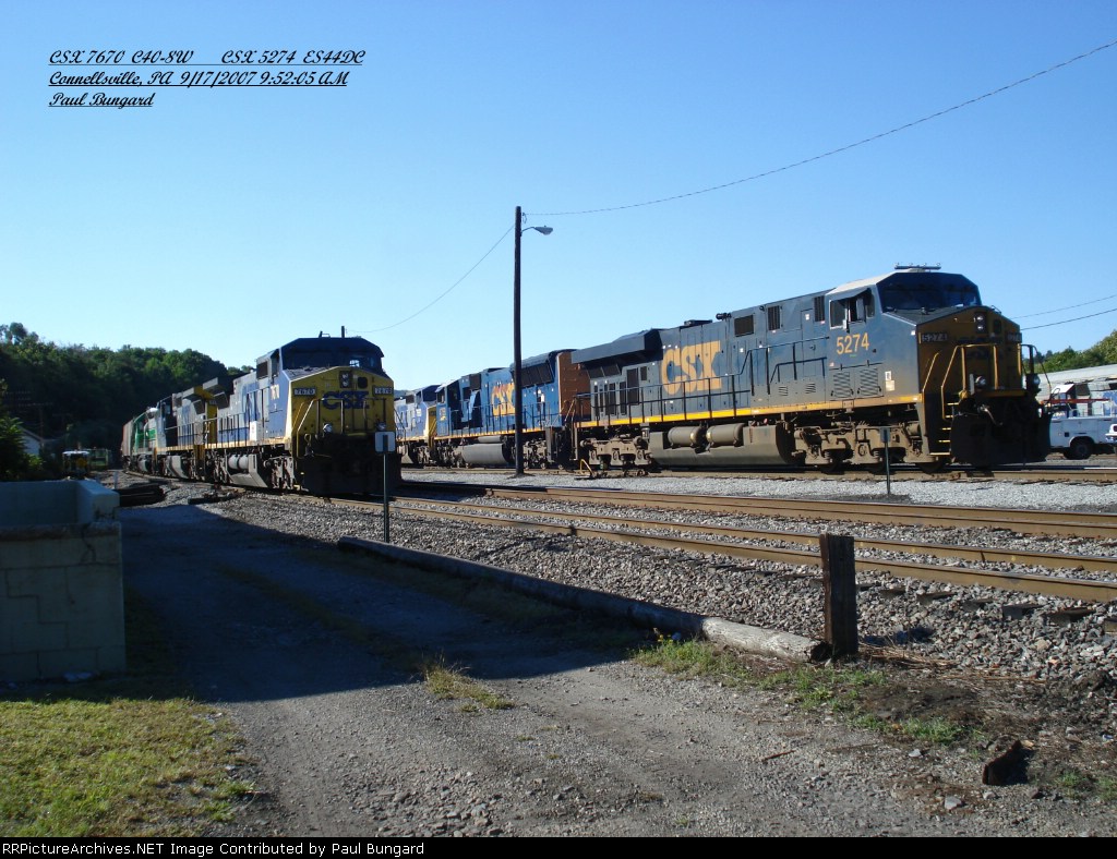 CSX 7670 C40-8W CSX 5274 ES44DC Sept 17, 2007
